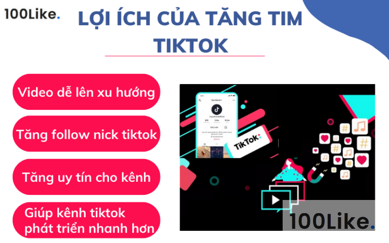 12 cách buff tim Tiktok nhanh chóng, hiệu quả - 100Like