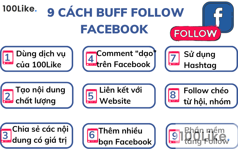 9 cách Buff Follow Facebook hiệu quả - 100Like