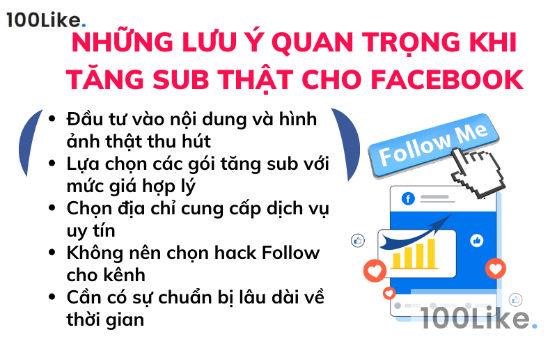 Bật mí cách tăng sub Facebook nhanh chóng, an toàn - 100Like